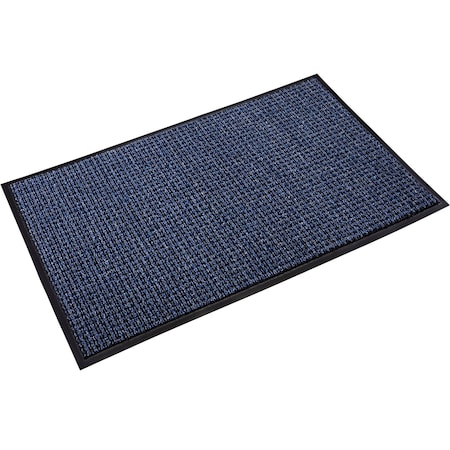Crown Matting Technologies Scraper/Wiper Mat, Polypropylene, 3/8" Thick, Black/Blue, 3' W x 6' L ...